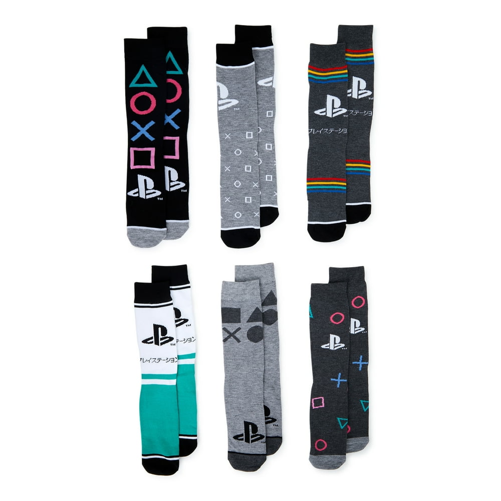 PlayStation - Sony PlayStation Men’s Crew Socks, 6-Pack - Walmart.com ...