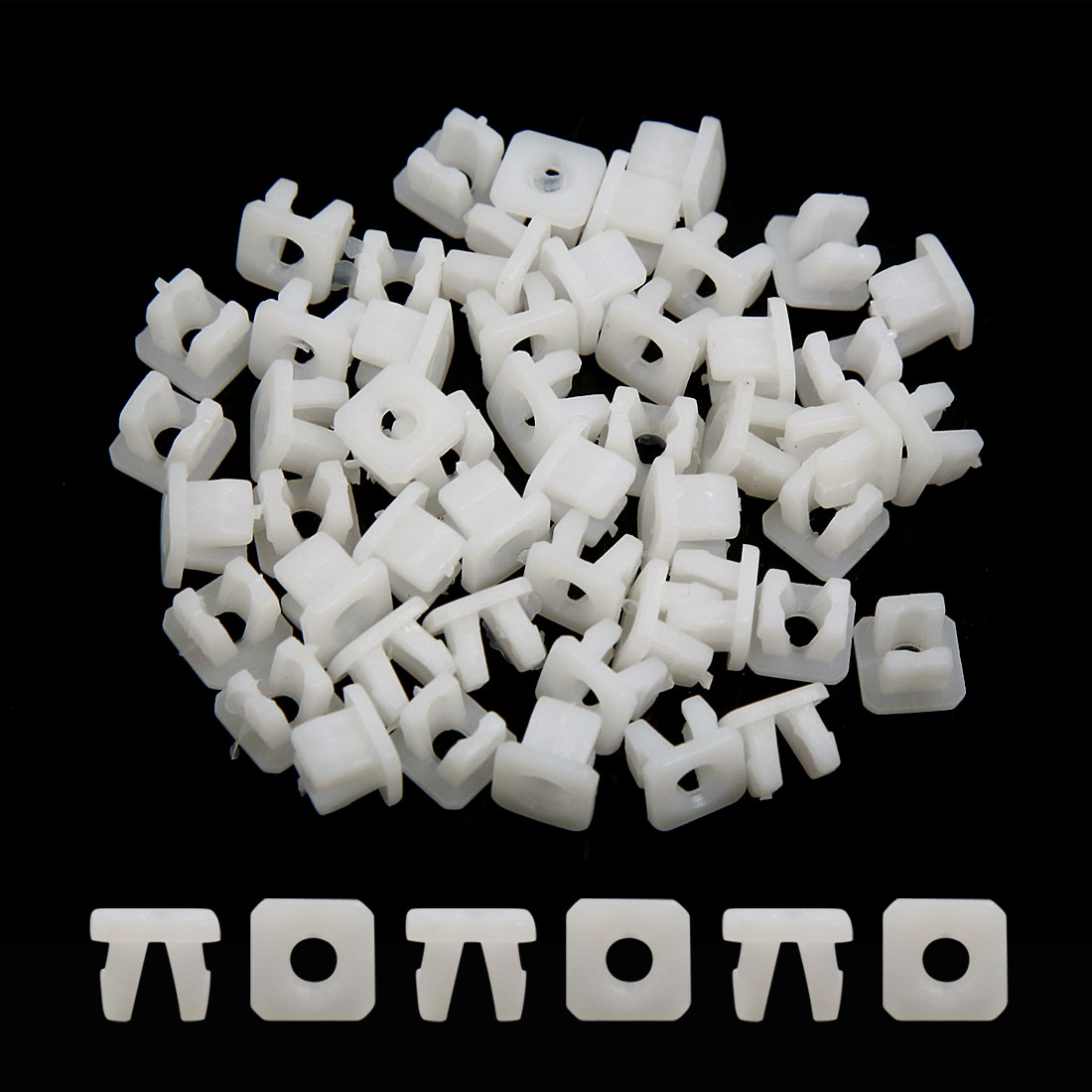 50Pcs White Square Plastic Rivets Fender Fastener Retainer Clips 10 x 7 ...