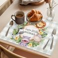 Cute Animal Cotton Linen Placemats Set of 12, Lions Zebra Giraffe Hippo ...