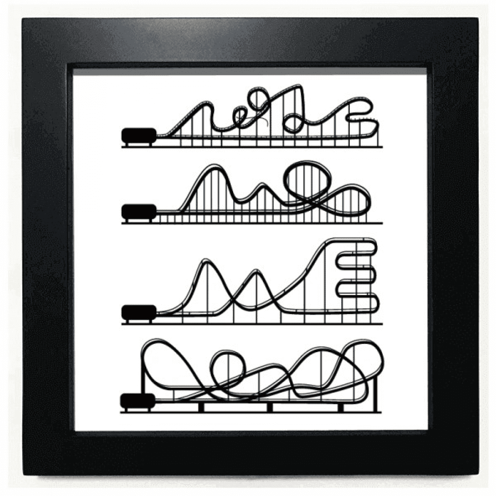 Amusement Park Black Roller Coaster Outline Black Square Frame Picture ...