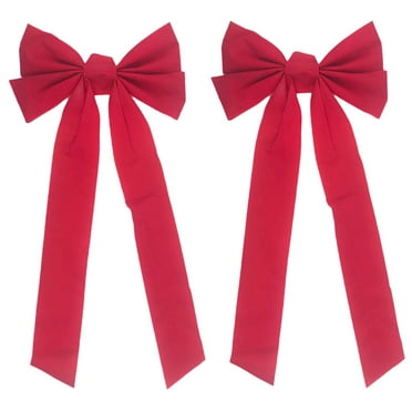 Big Red Christmas Outdoor Bows, Heavy Duty Red Nylon Bow with Gold Trim ...
