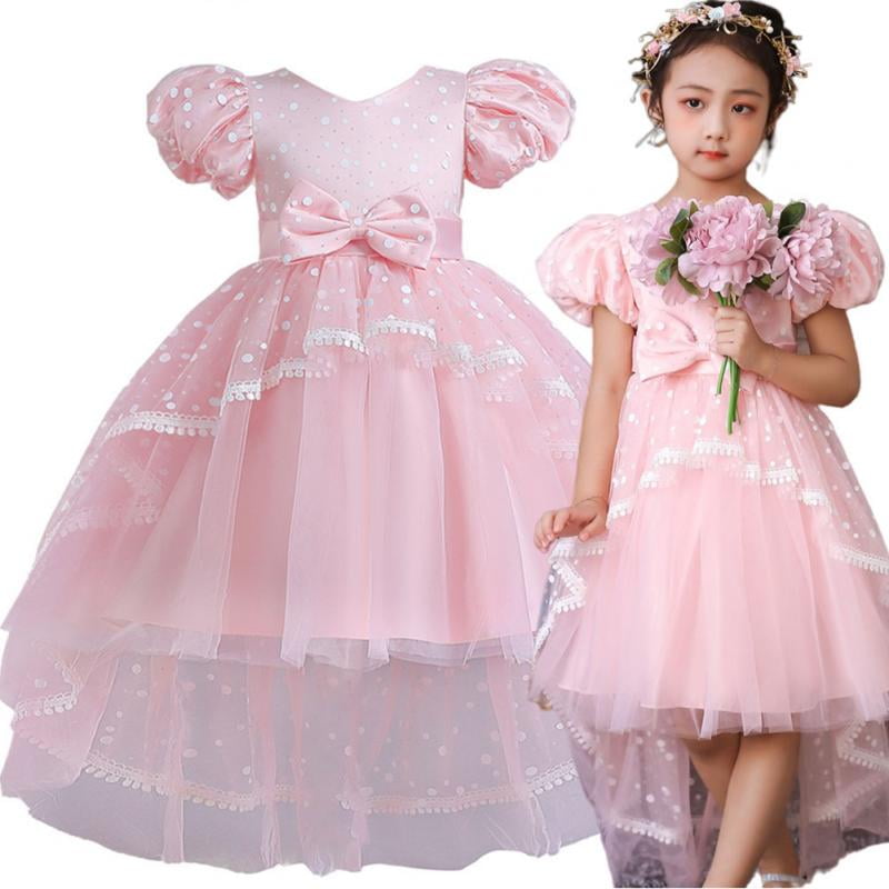 Little Big Girls Flower High Low Tulle Dress Princess Wedding Pageant ...