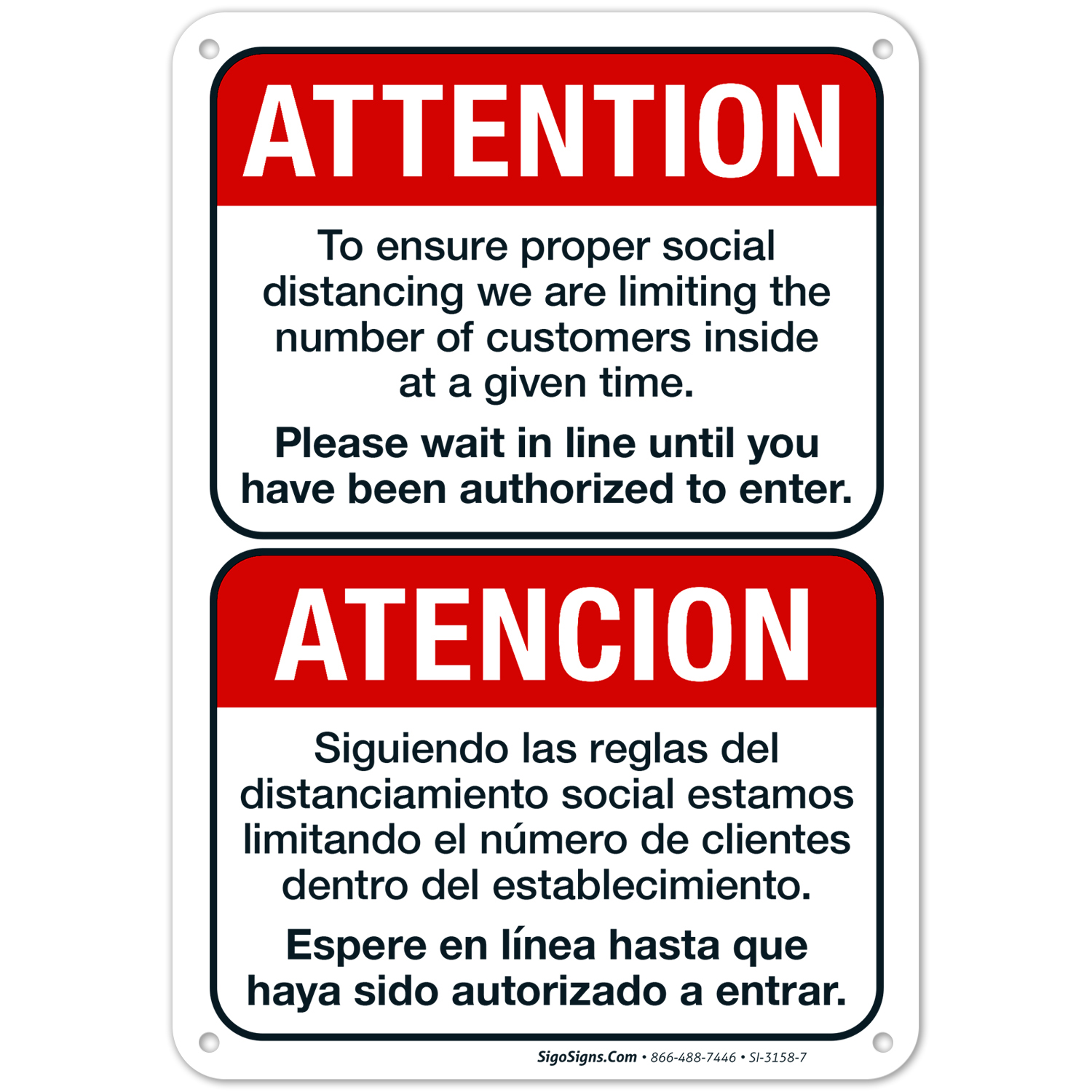 Bilingual Social Distancing Sign, Social Distance Sign, English Spanish ...