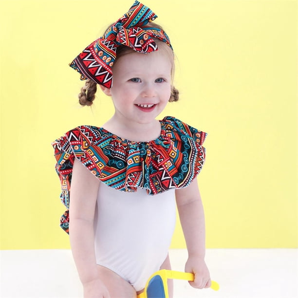 Baby Girl One Piece Swimsuit Infant Girl Elegant Sunsuit Ruffled ...