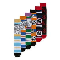 Hasbro Gaming Men’s Crew Socks, 6-Pack, Lightweight, Flat Knit, Allover ...