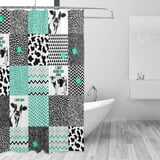 SPXUBZ Cow Print Shower Curtain,Black White Cowhide Vintage Farm Animal ...