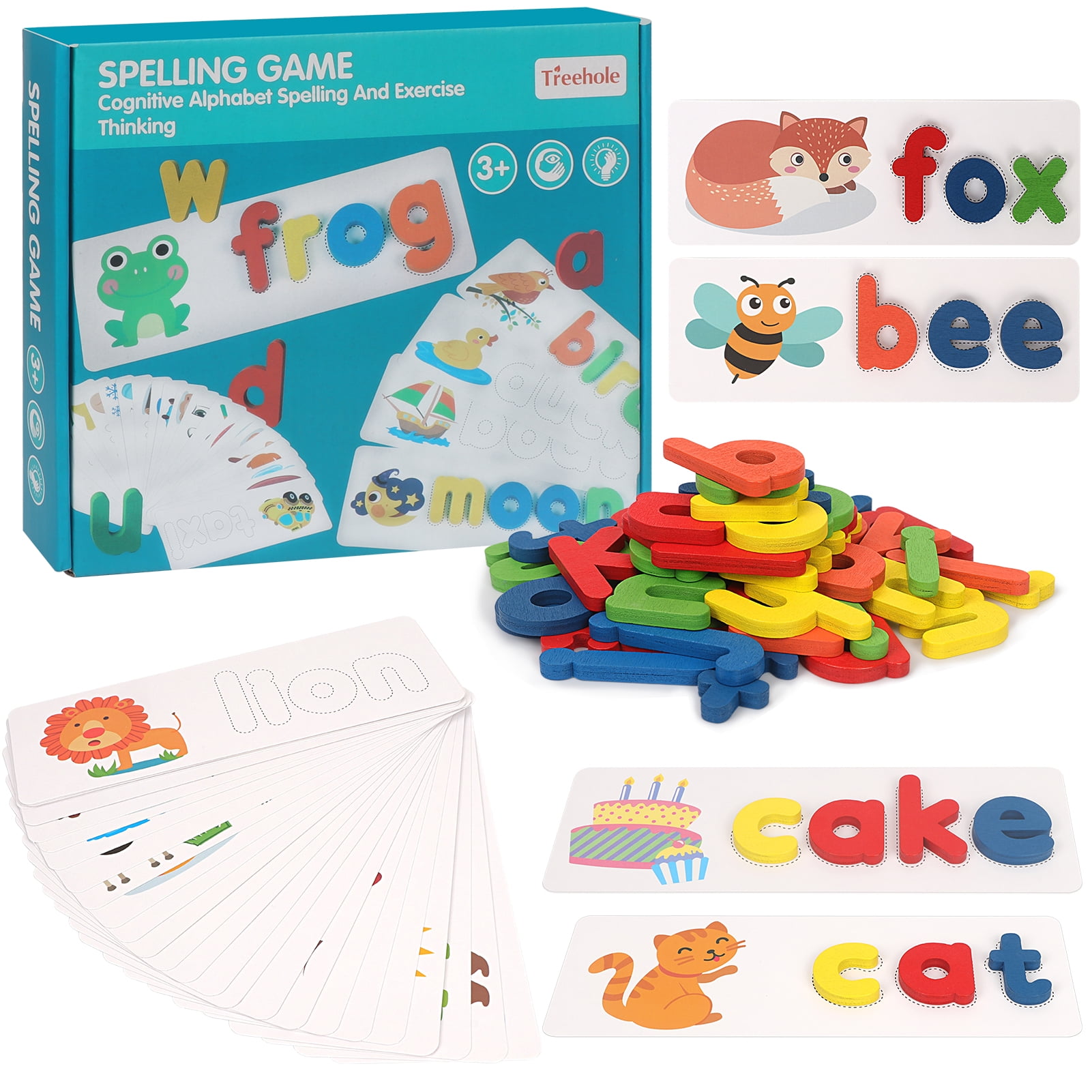 Toplive See and Spell Matching Letter Toy for Kids Ages 3-8, Wooden ...