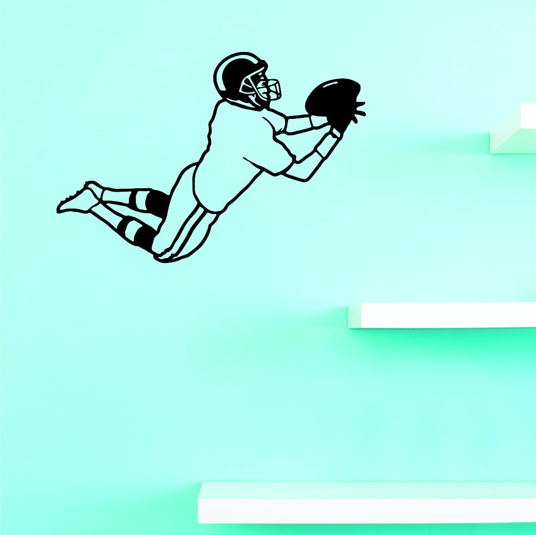 Football Player Catching Touchdown Sports Boy Teen Vinyl Wall Decal ...