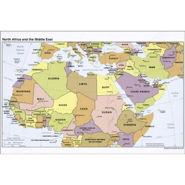 24x36 Poster; Cia Map North Africa And Middle East 2009; Antique ...
