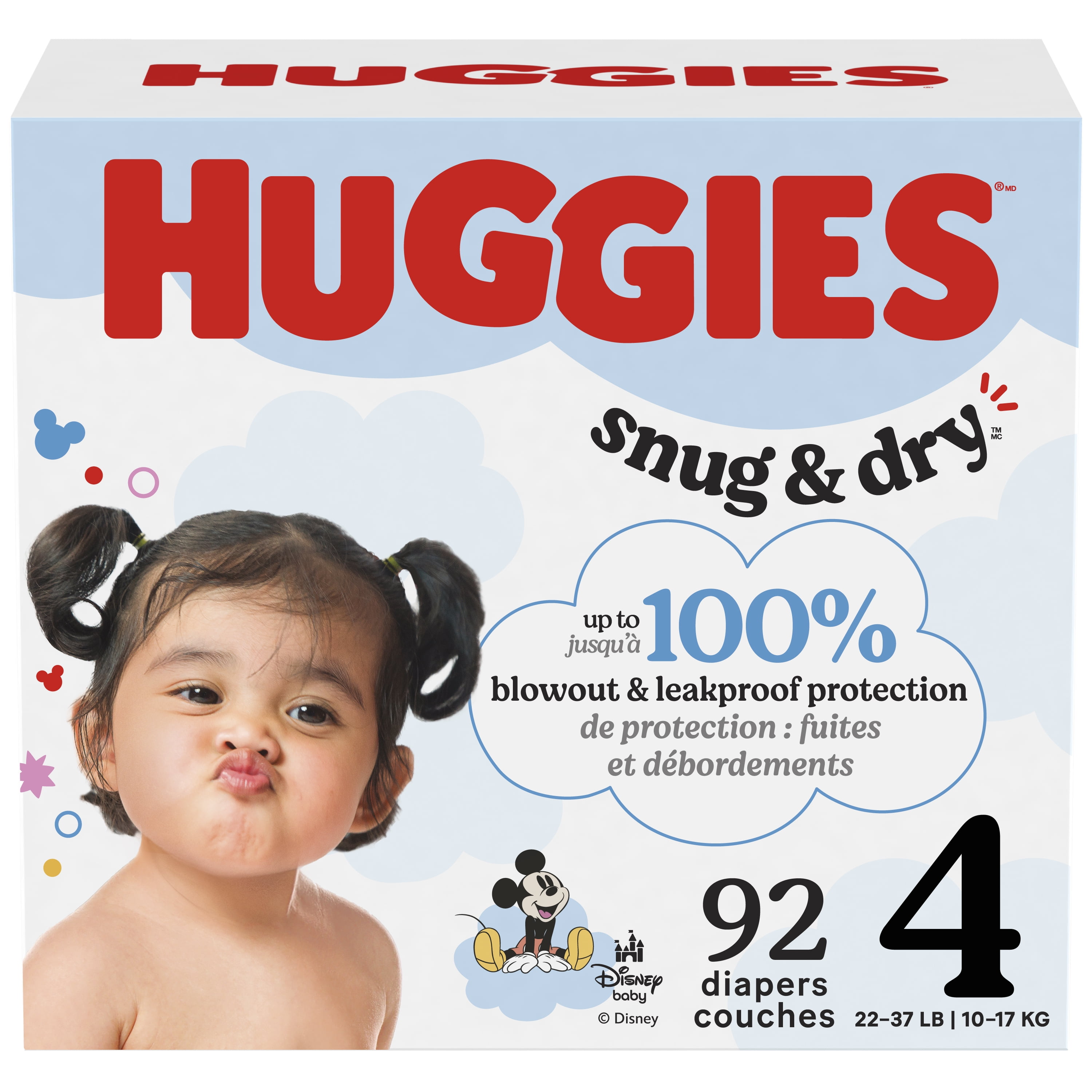 Huggies Snug & Dry Baby Diapers, Giga Size 1-7, 128-54 Count, Size 1-7 ...