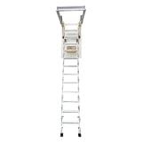 INTBUYING Hidden Telescopic Folding Ladder White 10.5ft/13Steps Carbon ...