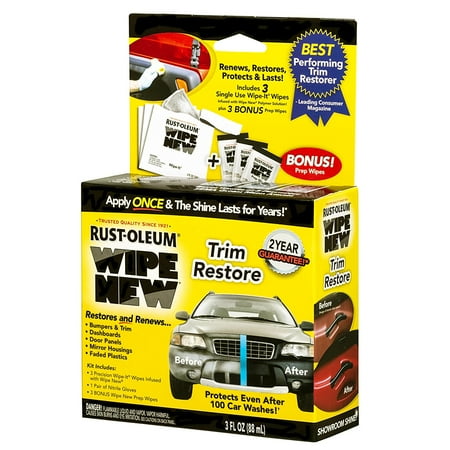 Wipe New Trim Restorer Car Interior And Exterior Wipe-On Applicator ...