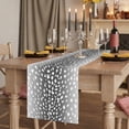 Art Ash Gray Table Runner, Vintage White Polka Dots Gray Ombre ...