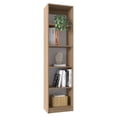 Organic Natural 5-Tier Compact Storage Bookshelf, Engineered Wood ...