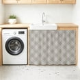 Beige Grid Cabinet Curtains for Kitchen 10"W x 11"L, Modern Minimalist ...