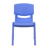 BizChair 4 Pack Blue Plastic Stackable Indoor School Chair for Kids, 12 ...