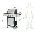 Miniyam 3 Burners BBQ Propane Gas Grill with Side Burner for Outdoor ...