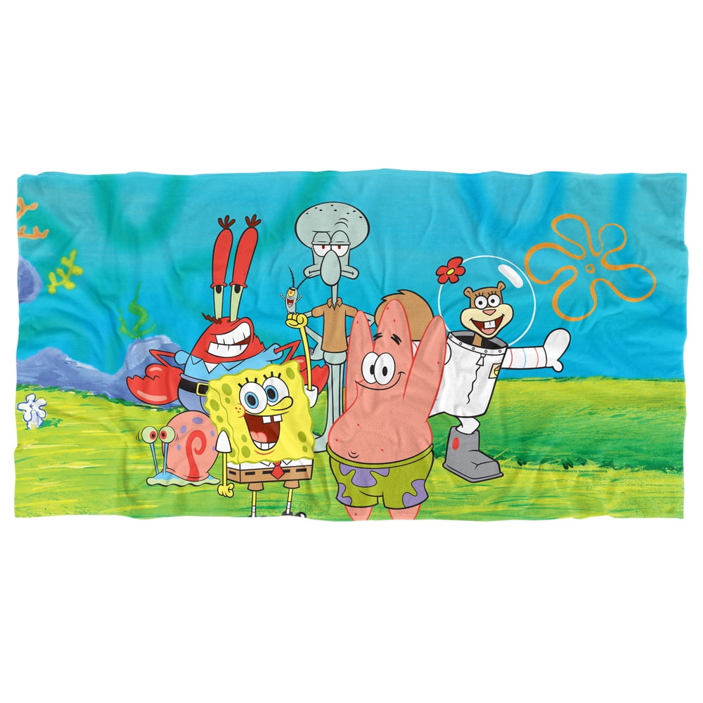Spongebob Beach Towel, 30"x60", Spongebob Group Scene - Walmart.com