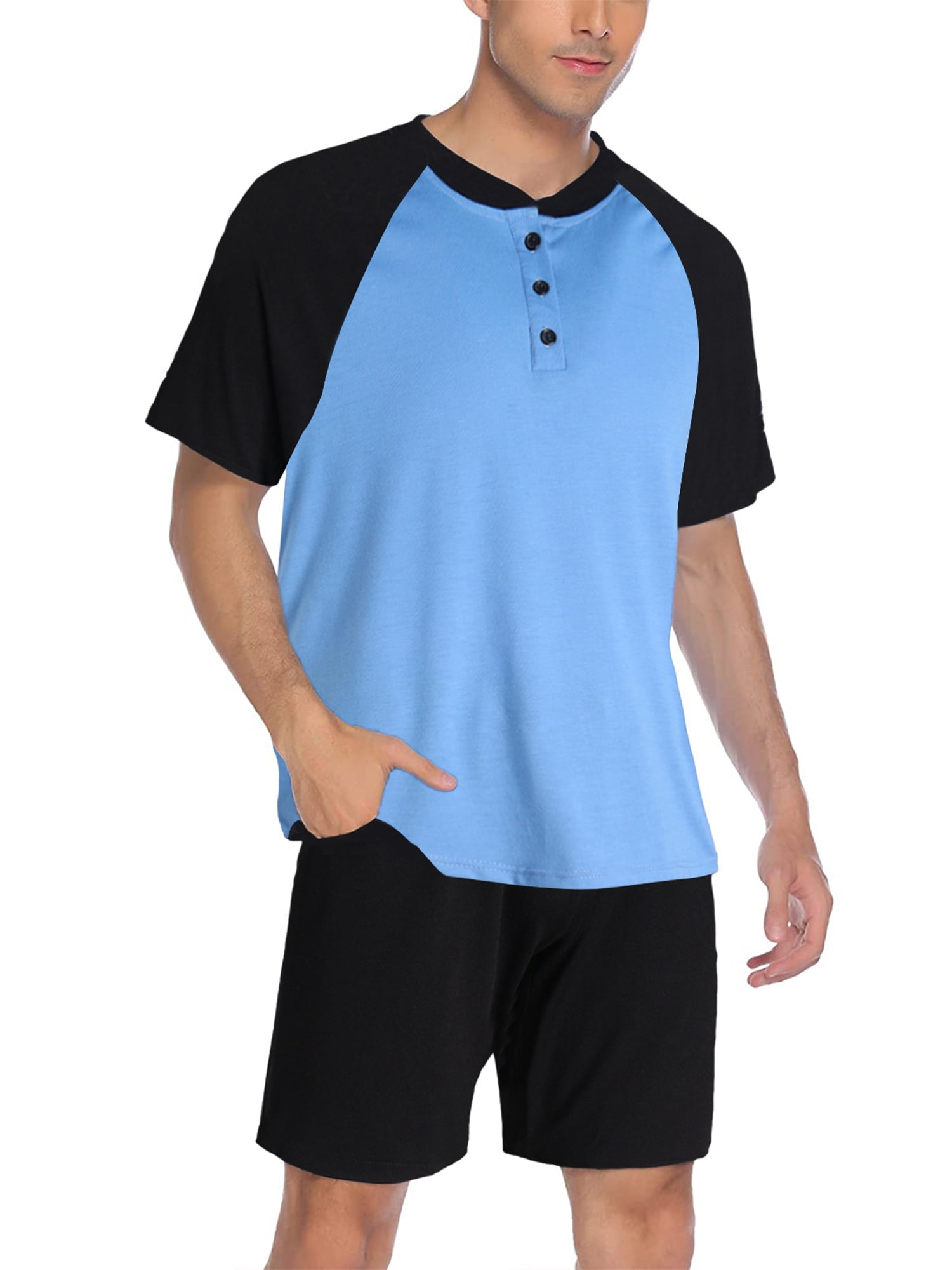 Hirigin Men Pajamas Sets Short Sleeve Tops and Shorts Sleepwear ...