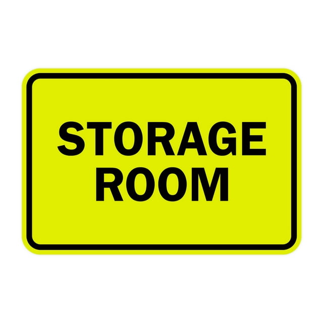Classic Framed Storage Room Sign (Yellow / Black) - Large - Walmart.com