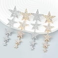 Big Long Crystal Star Tassel Drop Dangle Earrings Rhinestone Geometric ...