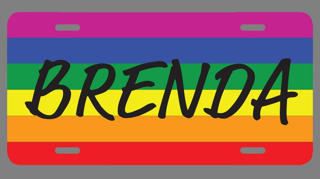 Brenda Name Pride Flag Style License Plate Tag Vanity Novelty Metal ...
