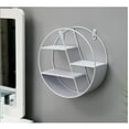 Leyeet Round Wall Shelf, Wall-Mounted Circular Shelf, Wood & Iron Wall ...