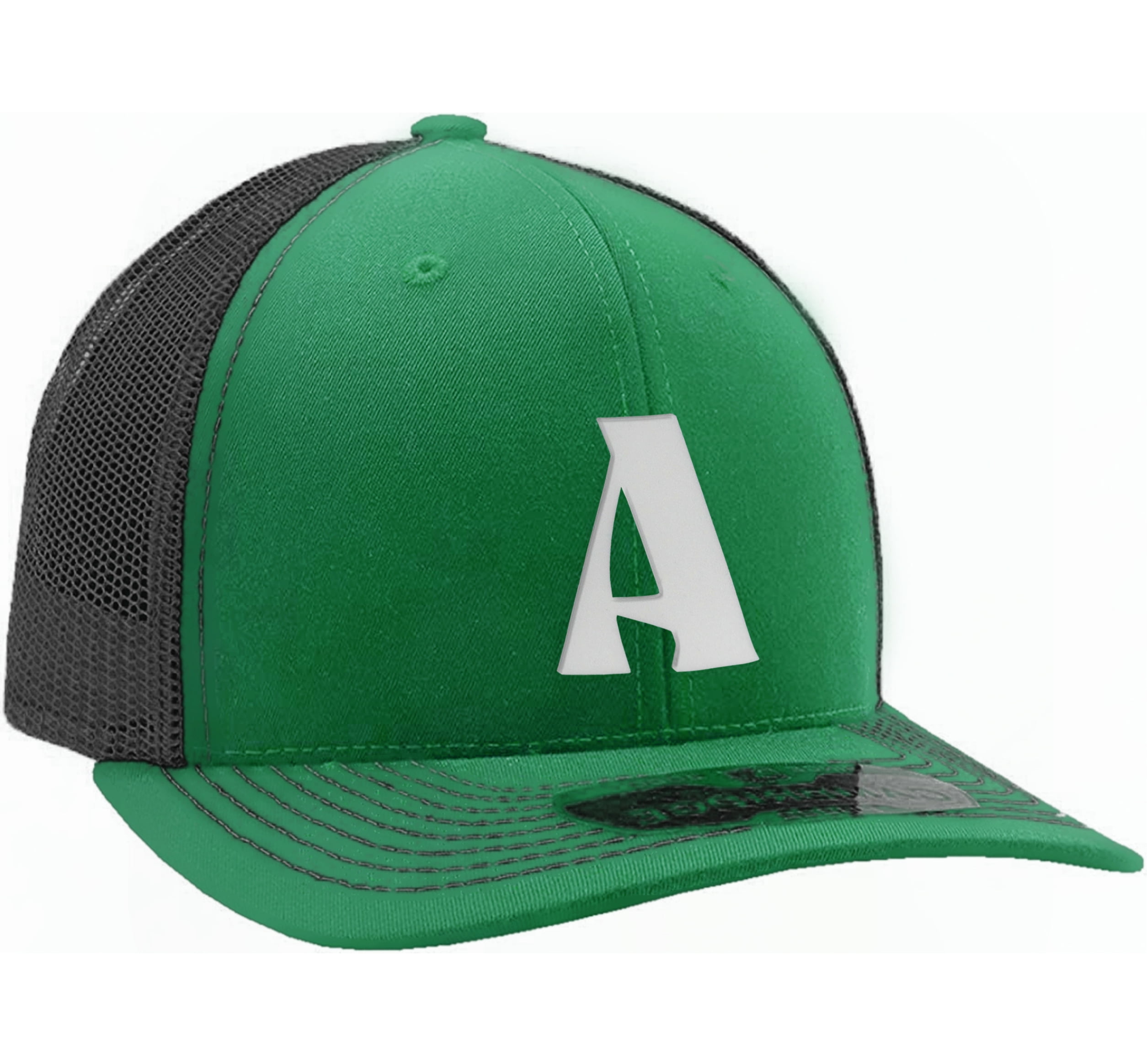 Daxton Baseball Trucker Hat 3D Capital Alphabet Letters Structured Mid ...