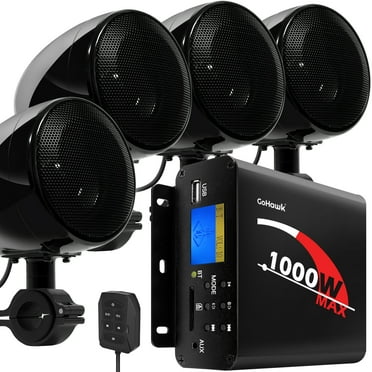 Marine Powersport Bluetooth Amplifier Audio System with 2pcs Black ...