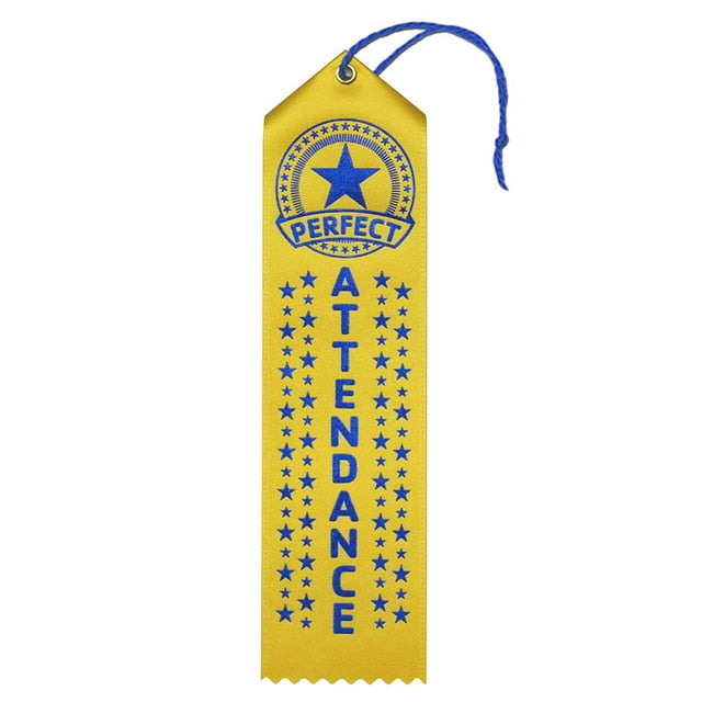 RibbonsNow Perfect Attendance Award Ribbons - 25 Yellow Ribbons with ...