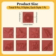 9 Style Wooden Rubber Stamps Set 1.25 Inch Reusable Flower Butterfly ...