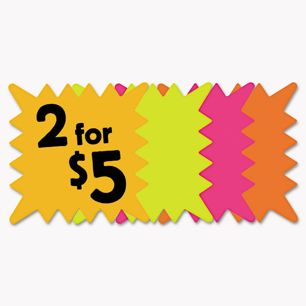 Die Cut Paper Signs, 5 1/4 x 5 1/4, Square, Assorted Colors, Pack of 48 ...