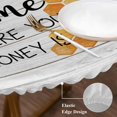 Bee Honey Round Tablecloth, Fitted Table Cover with Elastic for 45"-54 ...