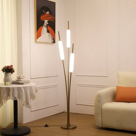 Shirckone Lampe de Sol LED Dorée avec Télécommande Dimmable en 38W ...