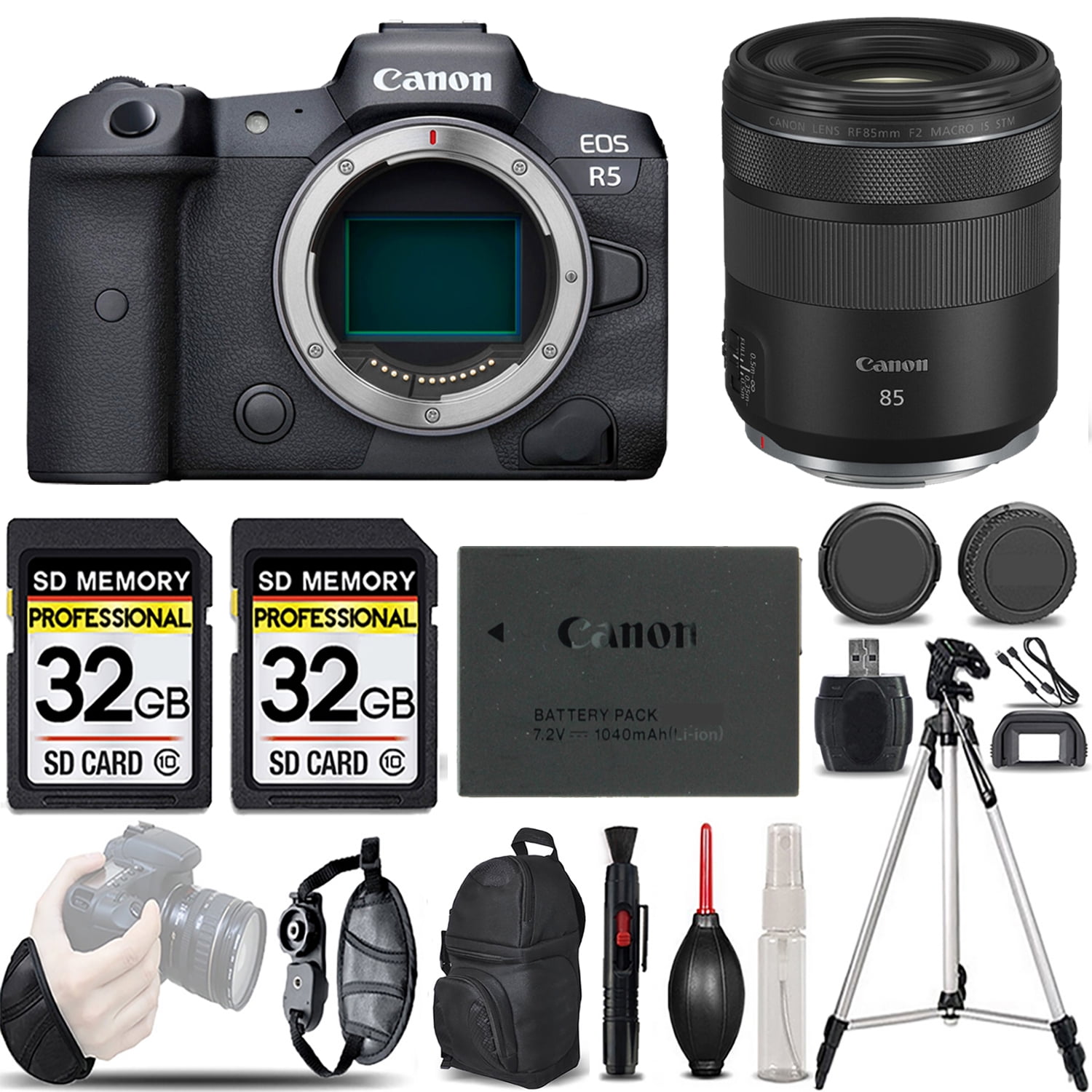 Canon EOS R5 Mirrorless Camera +85mm f/2 Macro IS STM Lens -LOADED KIT ...