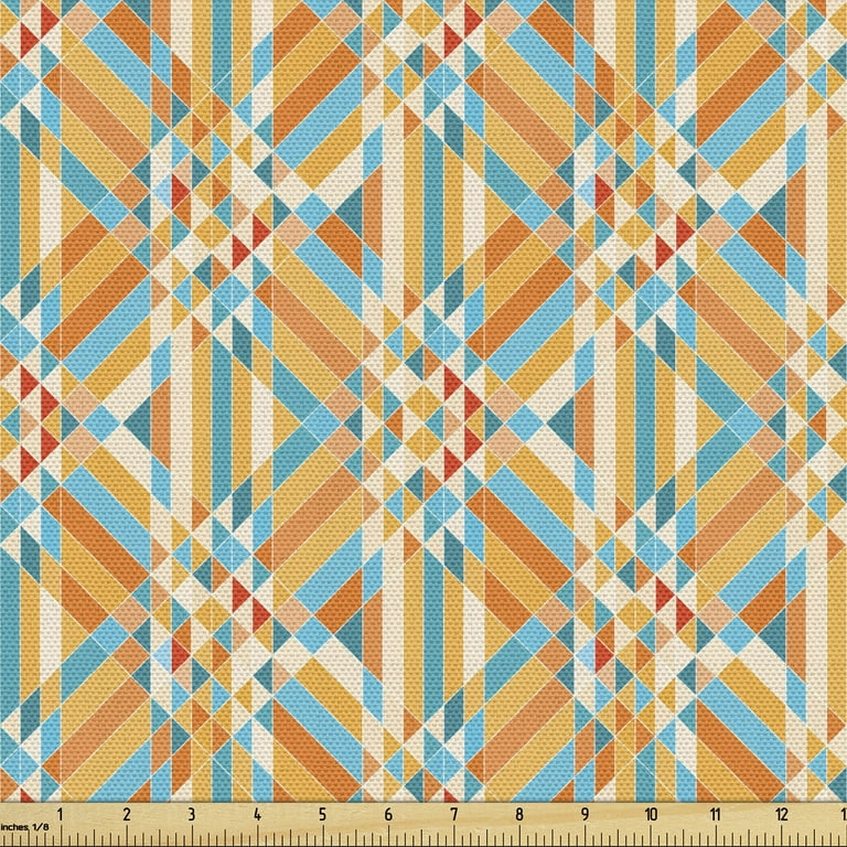 Teal Geometric Fabric