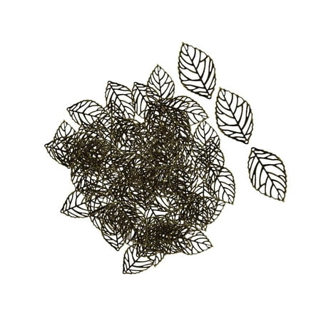 Redempat 100Pieces Hollow Leaf for DIY Findings Making Jewelry Necklace Bronze 34 x 20mm 1Set ...