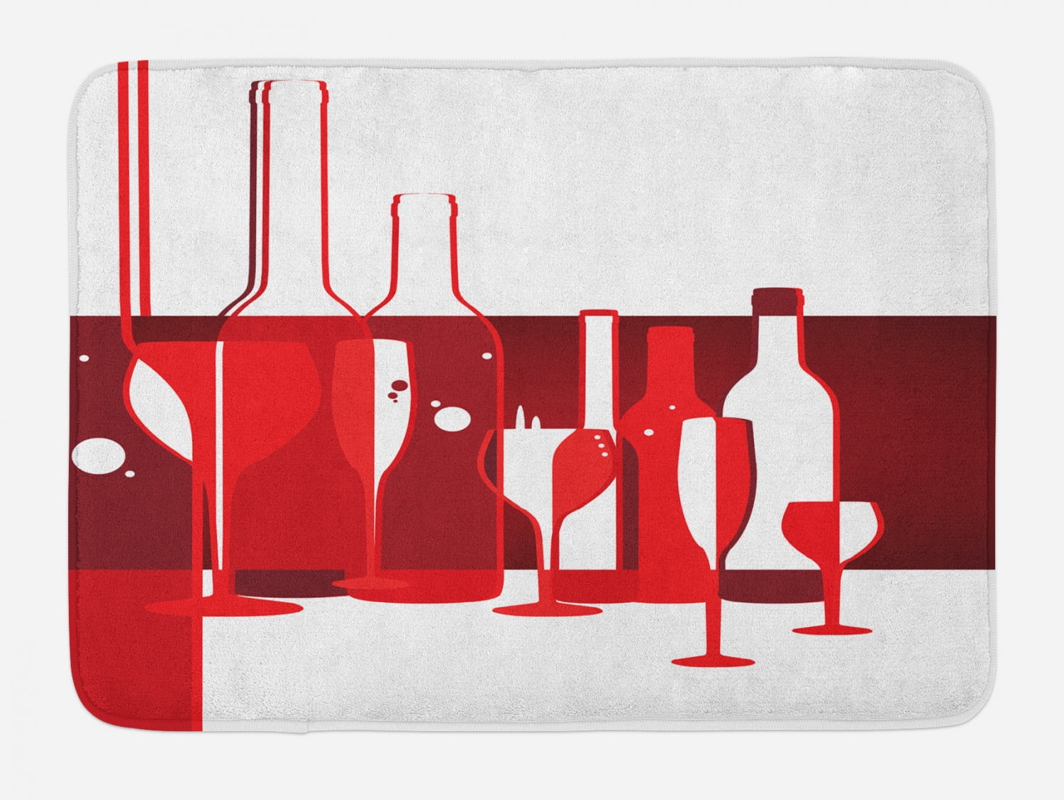 Wine Bath Mat, Artistic Modern Design Party Drink Beverage Product with ...