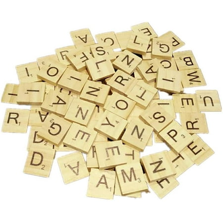 200pcs Wood Letter Tiles Scrabble Tiles lphabet of The Wooden Scrabble ...