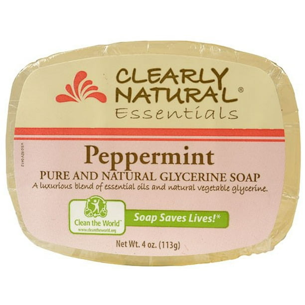 Clearly Natural Glycerine Bar Soap, Peppermint, 4 Oz - Walmart.com ...