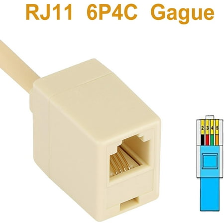 RJ45 to RJ11 Converter Adapter Connector M/F Cable,Uvital Telephone ...