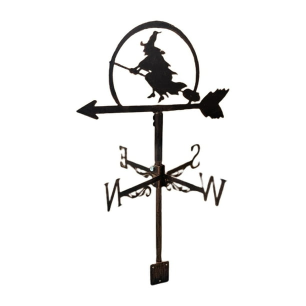 tssuouriy 1/2/3 Black Stainless Steel Flying Witch Weathervane Fence ...