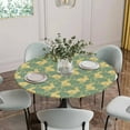 Easter Animals Round Fitted Tablecloth with Elastic Edge Yellow Rabbits ...