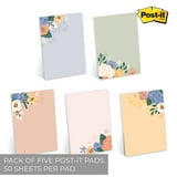 Simple Floral Sticky Note Pad Assortment / Set Of 5 Pastel Note Pads ...