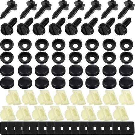 HISRFO 16 Sets License Plate Screws Inserts Nylon Screw Retainers Kit ...