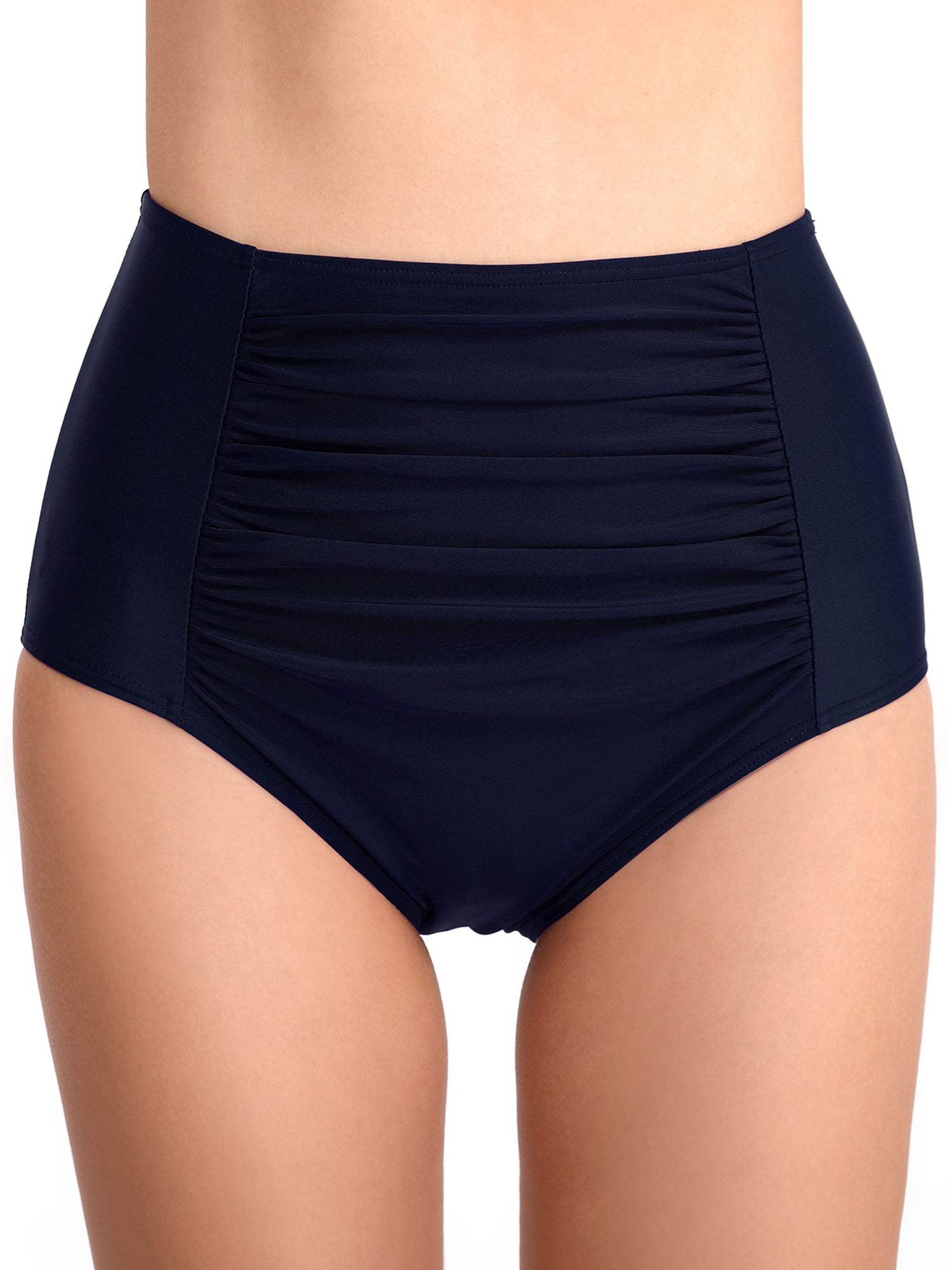 Sexy Dance Women High Waist Bikini Bottoms Tummy Control Swim Briefs