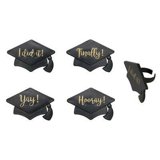 Black Grad Caps that say Yay, Finally, I did it Graduation Cake Toppers ...
