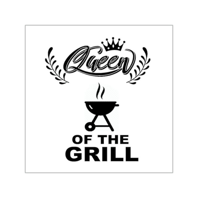 Queen of the Grill BBQ Barbecue Square Vinyl Stickers - Walmart.com