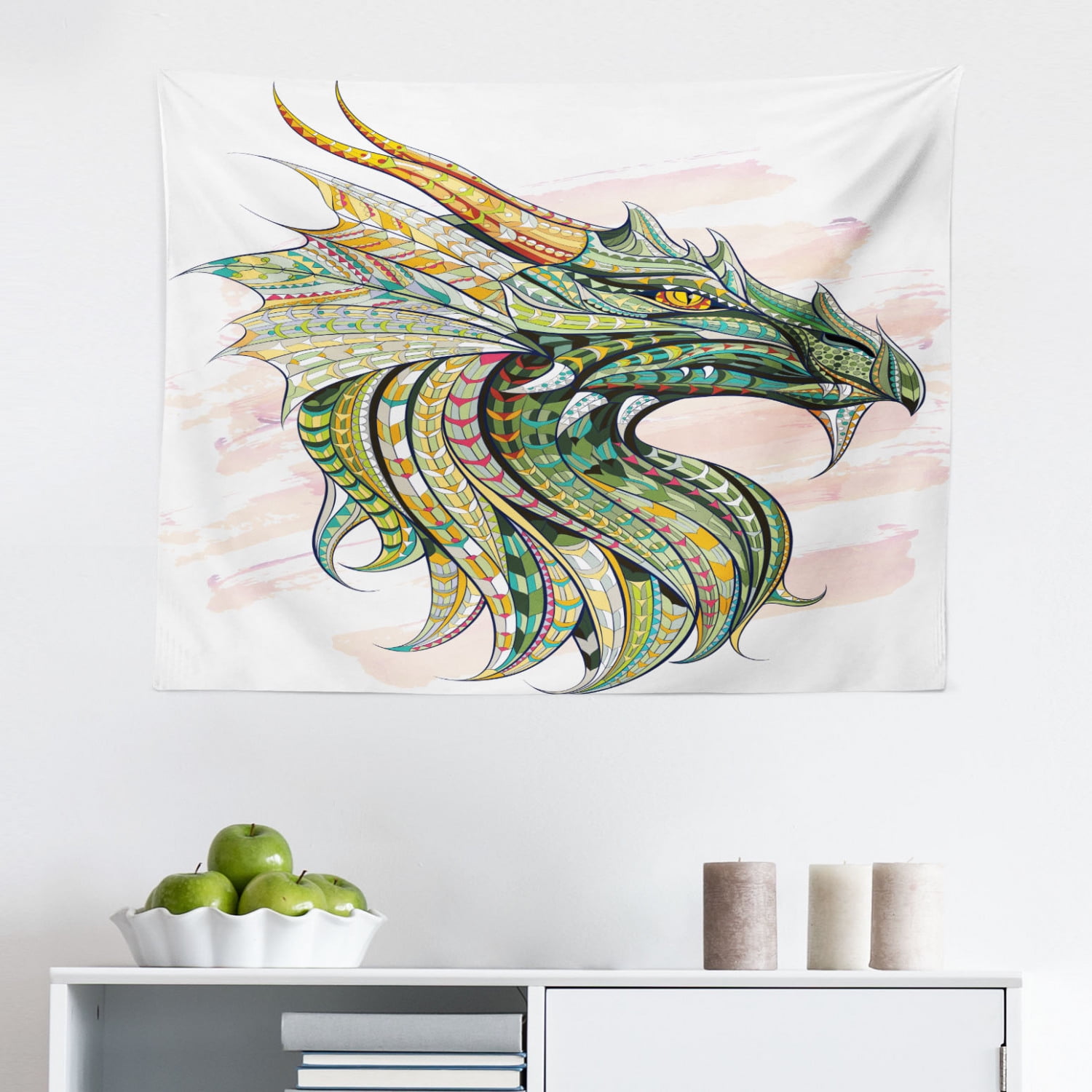 Celtic Tapestry, Pastel Colored Unique Geometric Hexagon Celtic Motifs ...