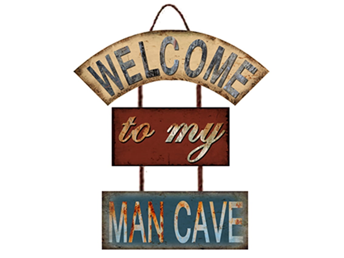"Welcome To Man Cave " Wooden Sign - Walmart.com